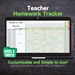 Teacher Homework and Assignment Tracker Spreadsheet Customizable ...