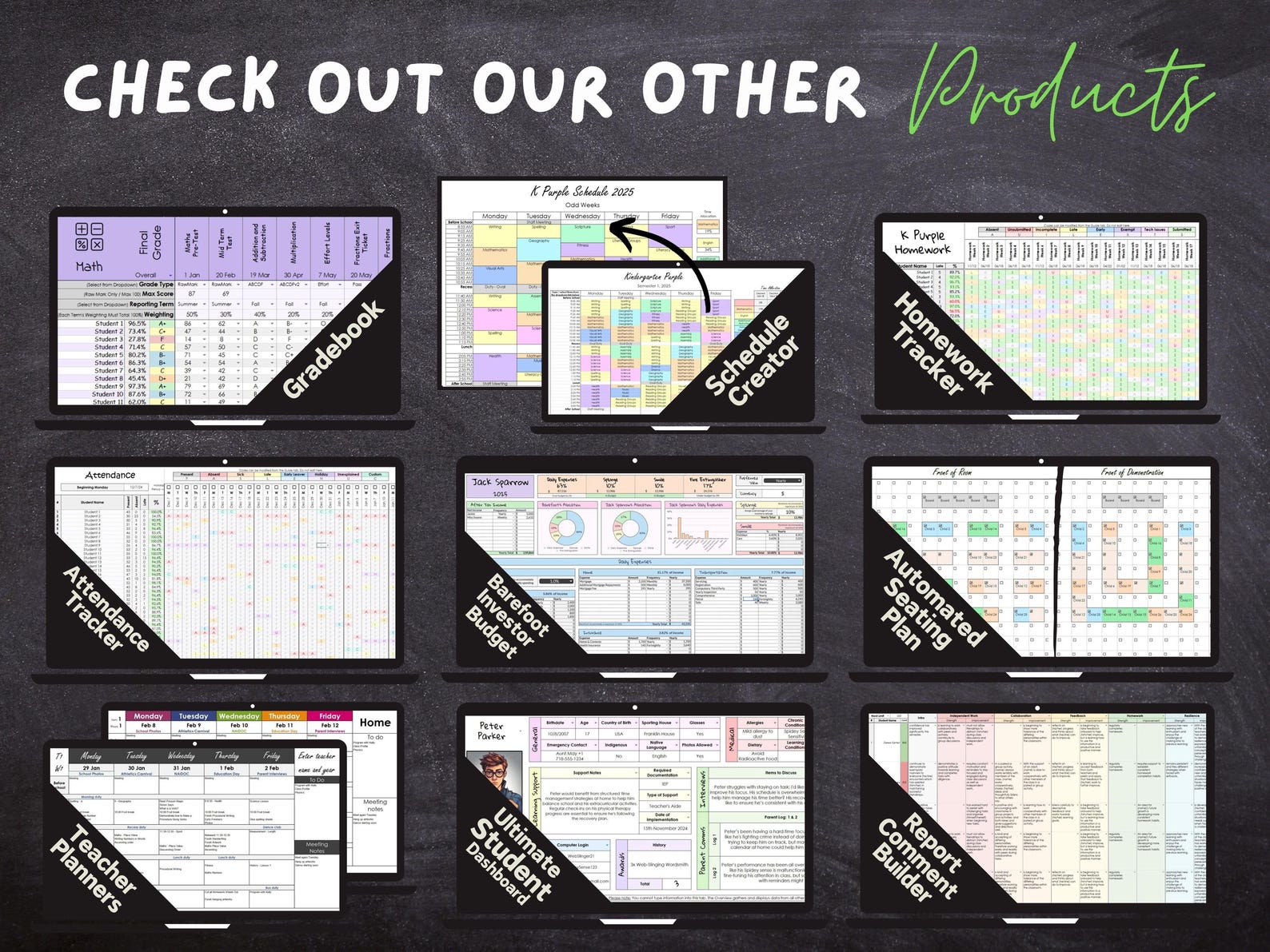 Teacher Attendance Tracker Digital Spreadsheet - Customizable Google ...