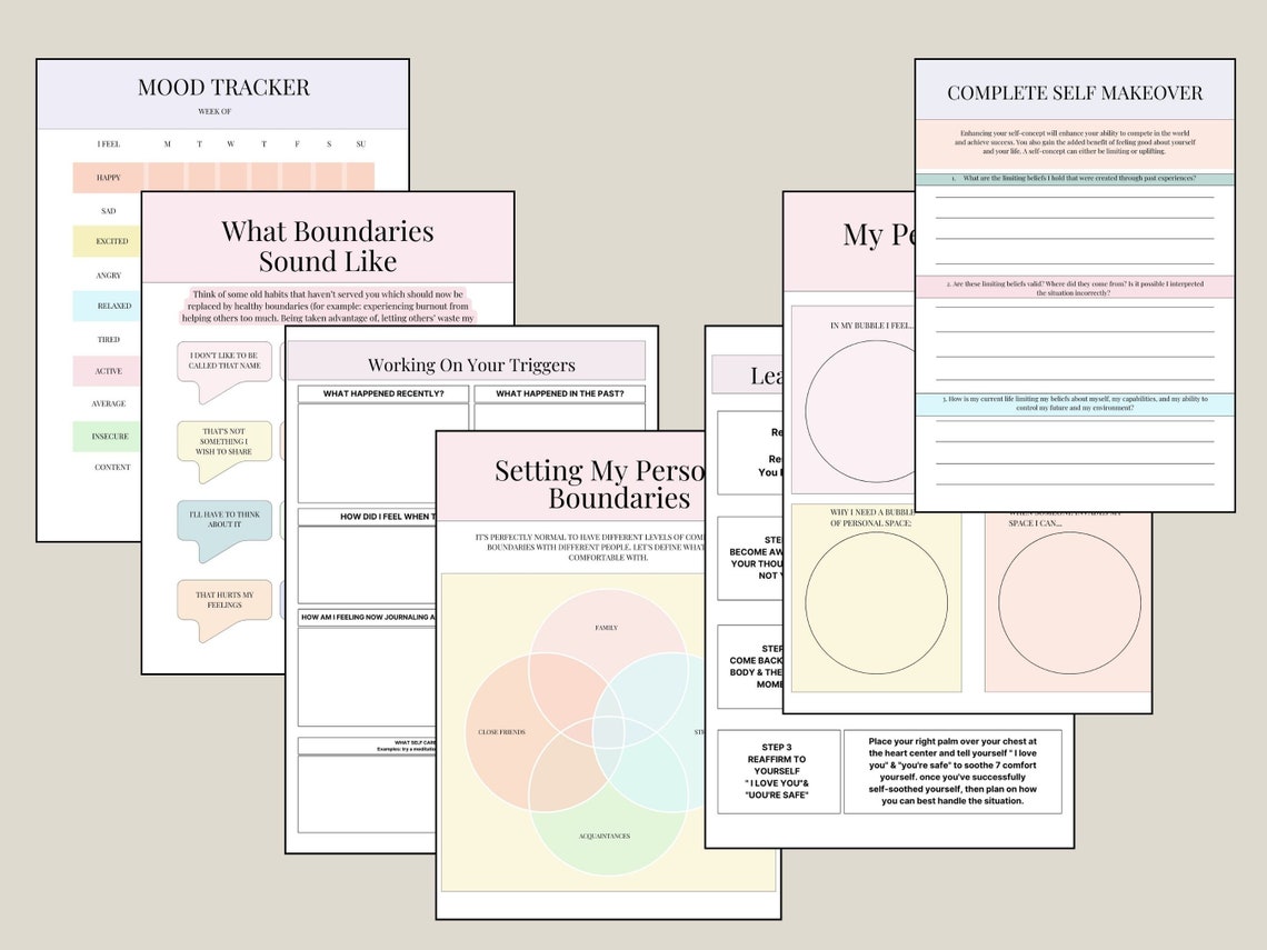 Teen Therapy Mega Worksheet Bundle, Therapist Journal Anxiety ...