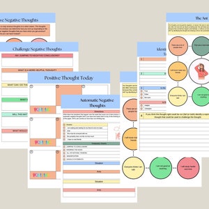 Thought Challenging Worksheets, CBT Therapy, Cognitive Behavioral ...