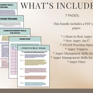 Anger Management Worksheets: CBT, DBT, Self-regulation (PLR Digital ...