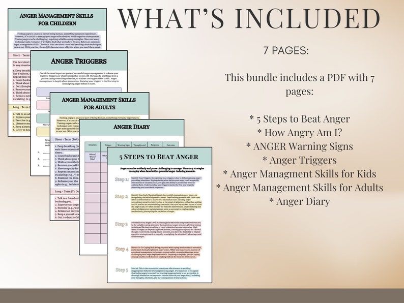 PLR Anger Management Worksheets, Therapy Worksheets, CBT, DBT ...