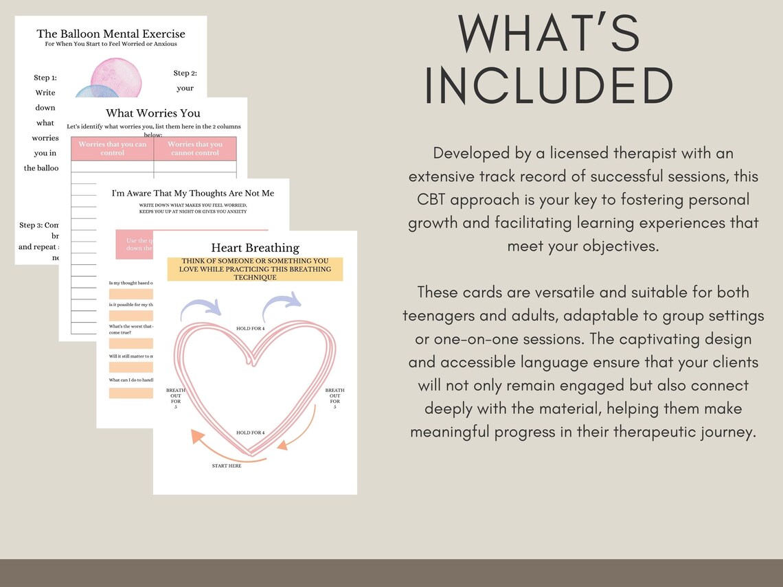 CBT Worksheets for Anxiety, CBT Interventions for Teens and Adults ...