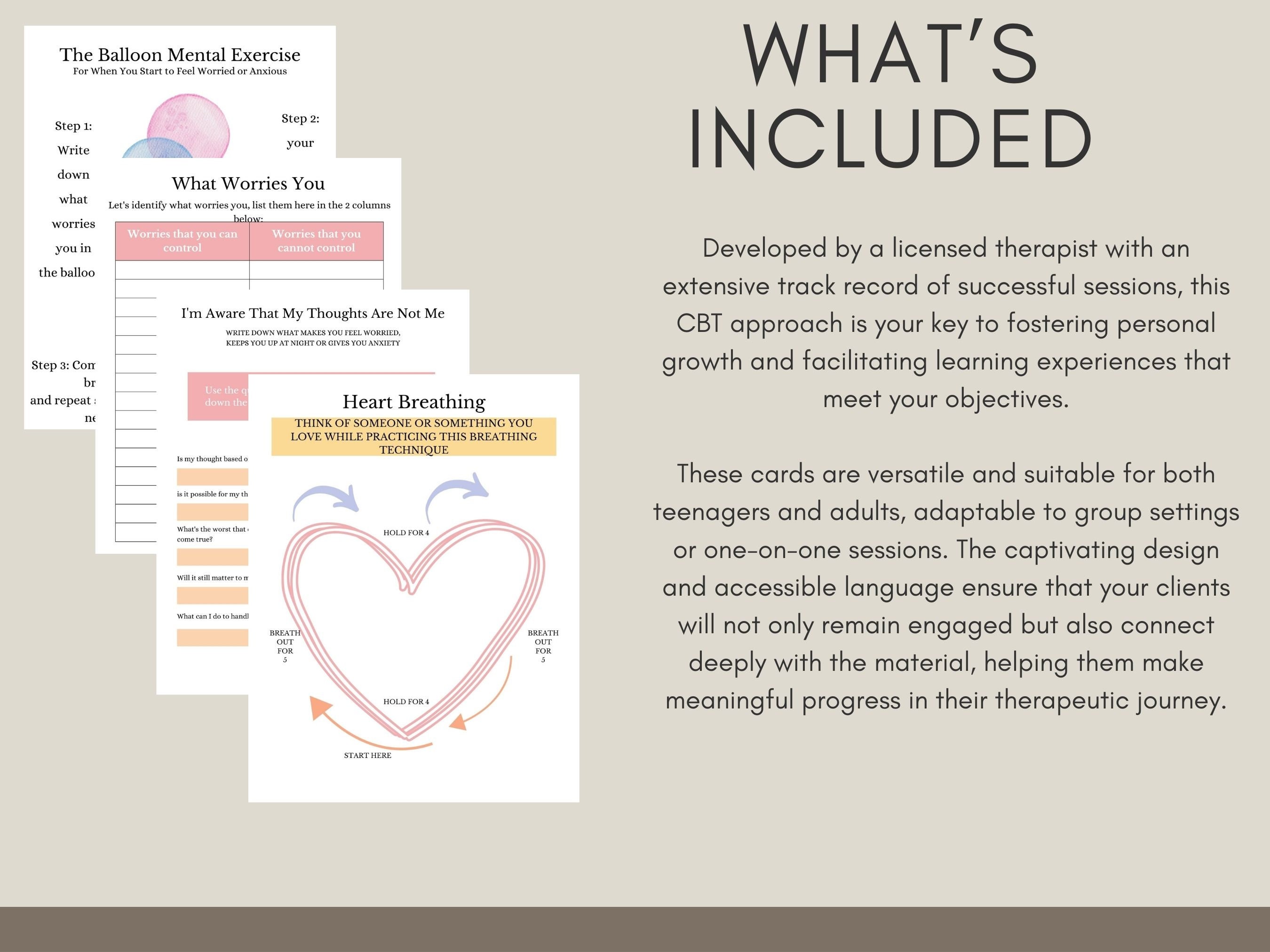 CBT Worksheets for Anxiety, CBT Interventions for Teens and Adults ...