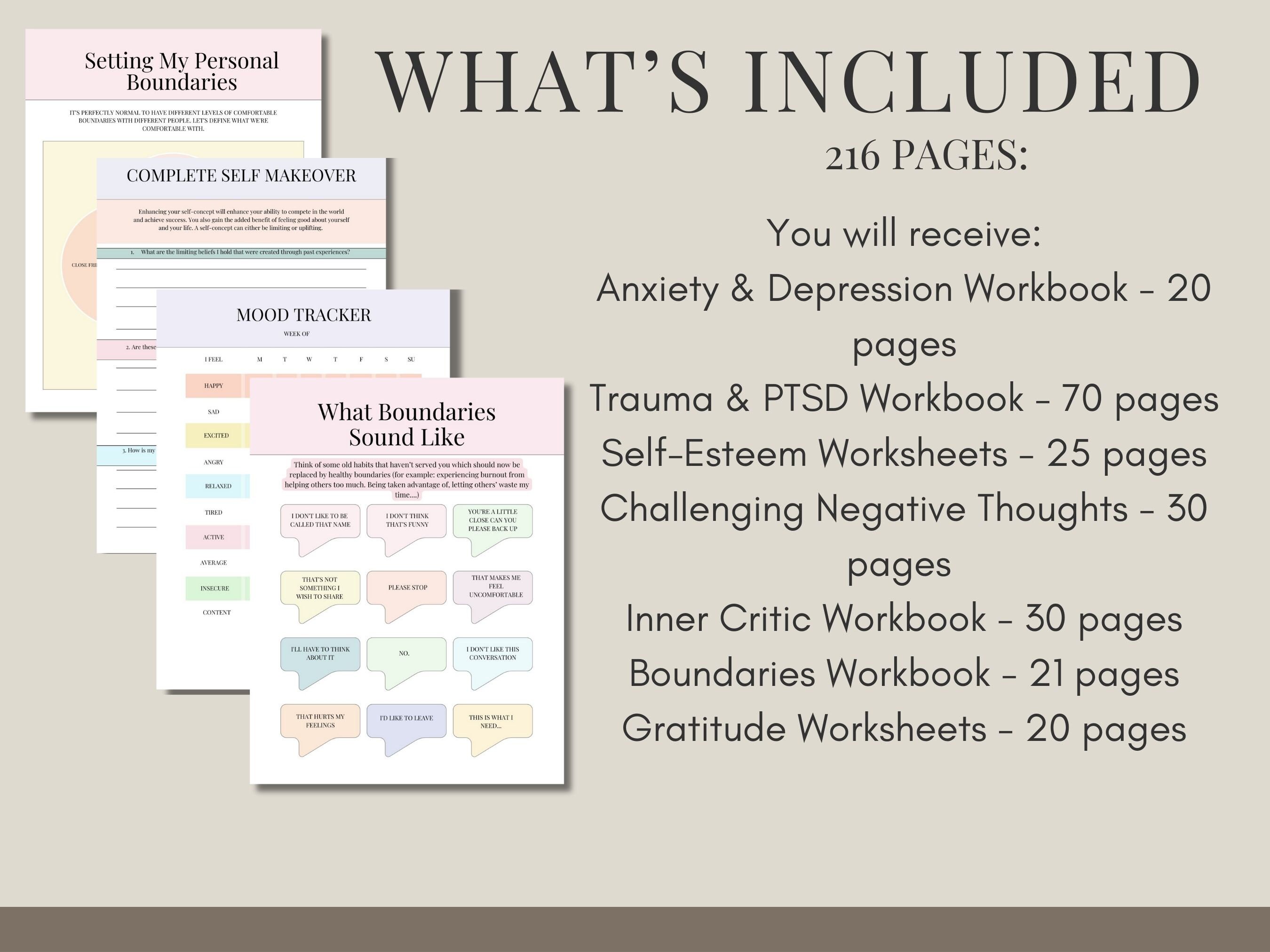 Teen Therapy Mega Worksheet Bundle, Therapist Journal Anxiety ...