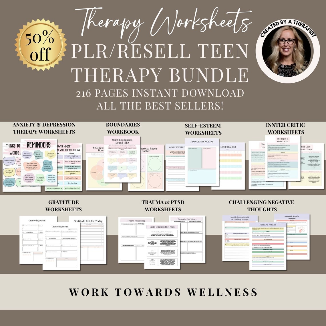 Teen Therapy Mega Worksheet Bundle, Therapist Journal Anxiety ...