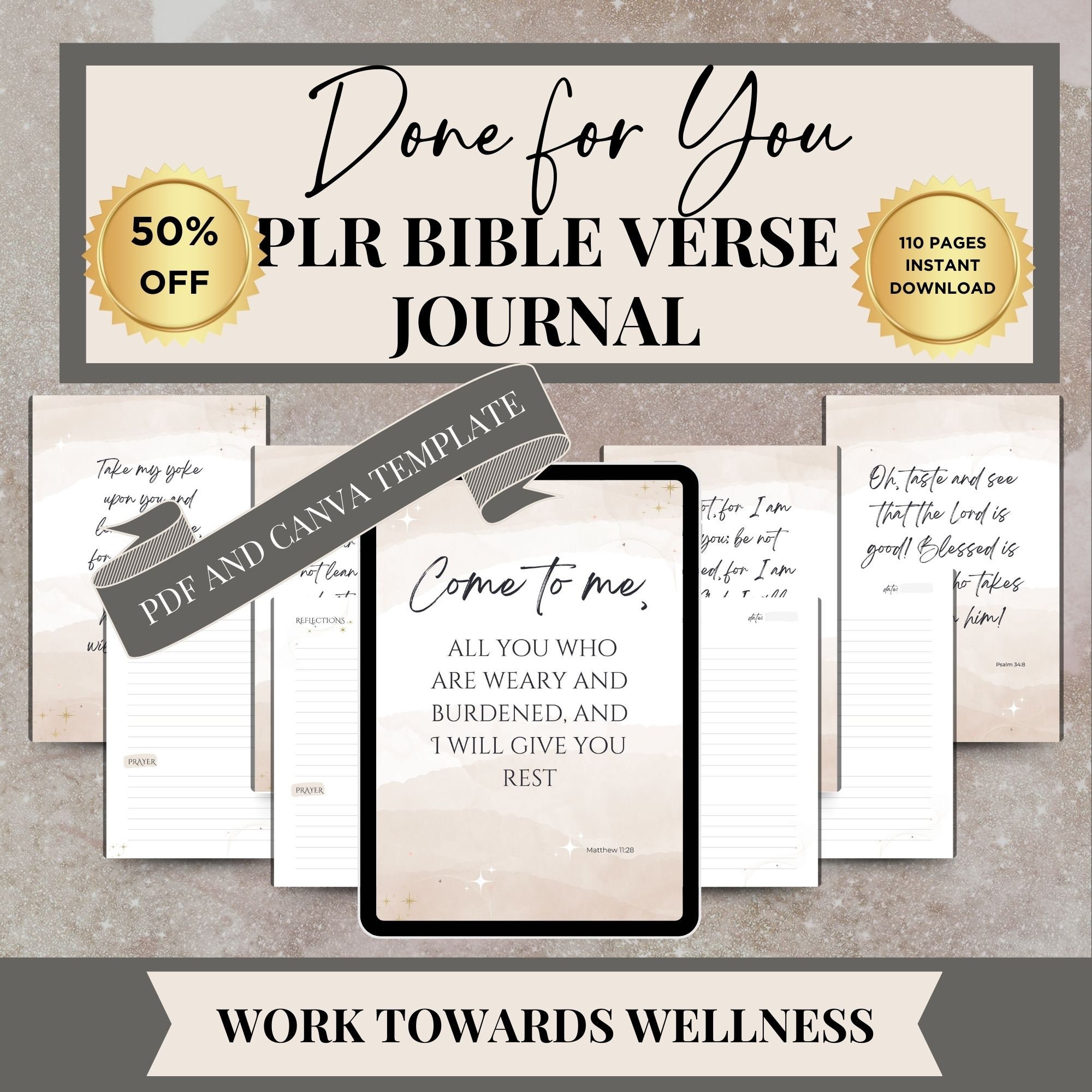 PLR Bible Verse Journal Printable PDF, Daily Devotional, PLR Content ...