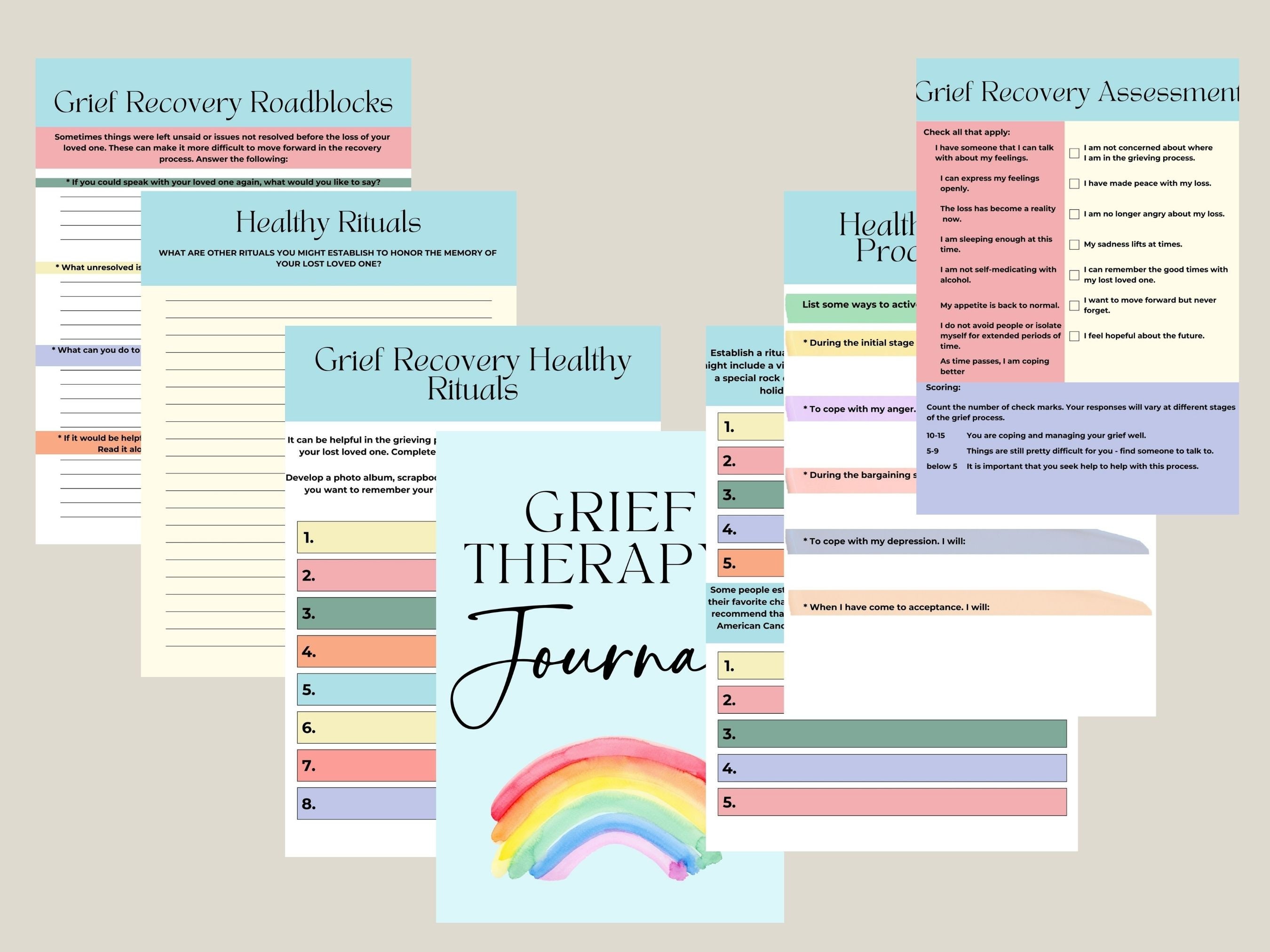 Grief Therapy Workbook: Coping Skills & Rituals (40 Pages) (PDF) - Etsy