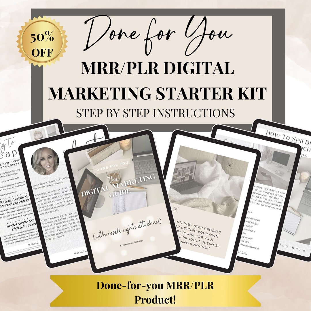 Digital Marketing Starter Kit Playbook + MRR + PLR Resell Rights,digital Product, Digital ...