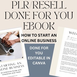 PLR Done for You Ebook, How to Start an Online Business Ebook, Canva Template, Lead Magnet, PLR ...