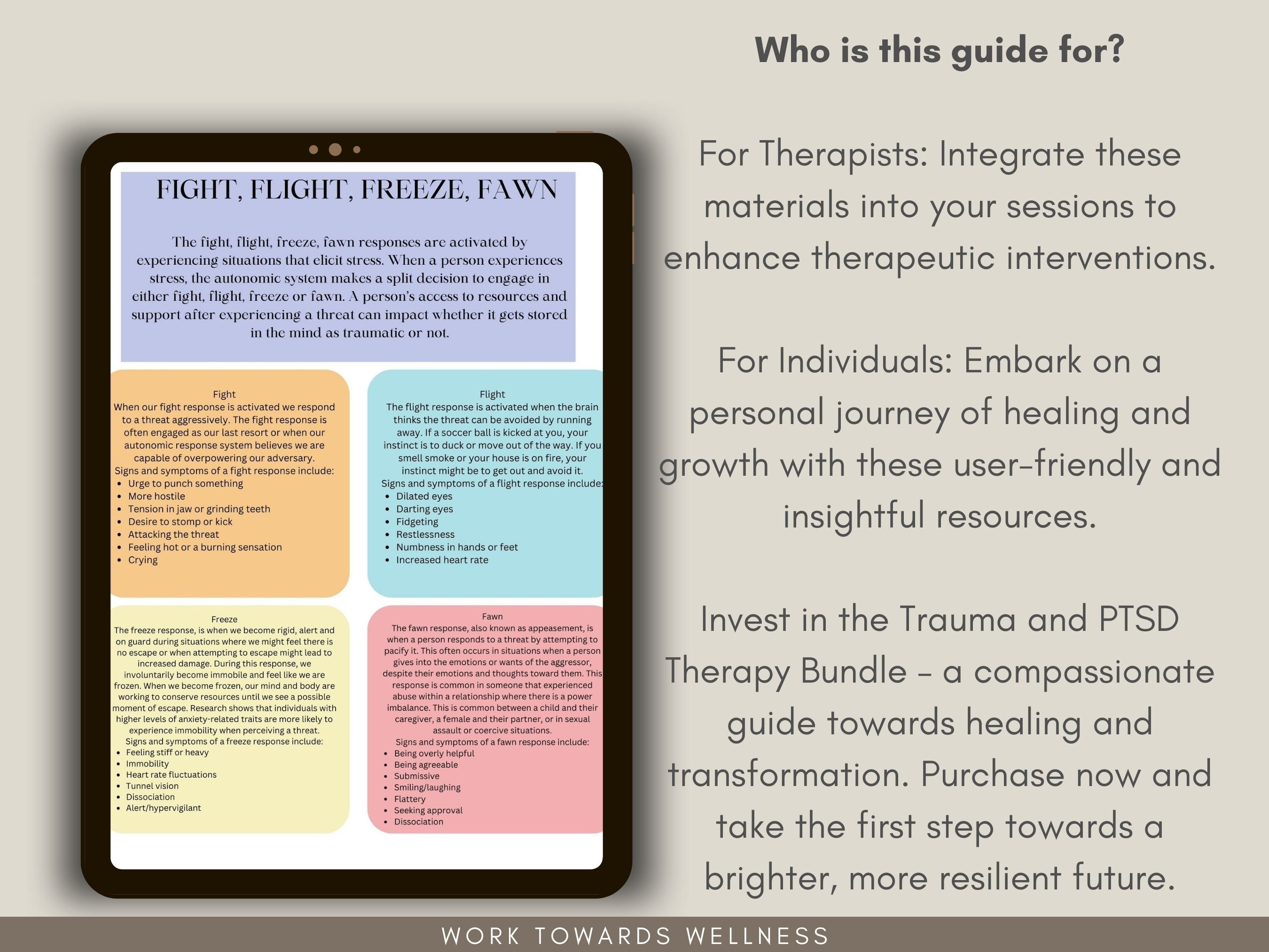Trauma Therapy Bundle, Anxiety Coping Skill Card, Therapy Worksheets ...