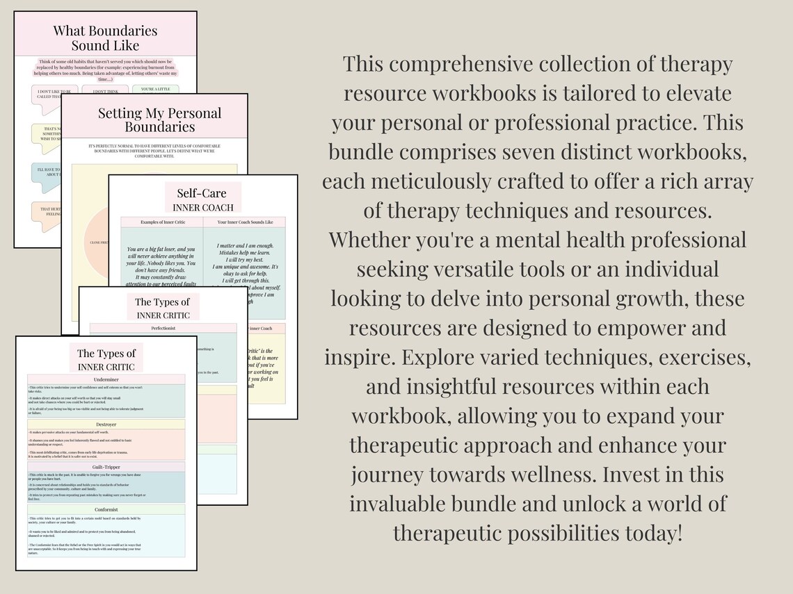 Teen Therapy Mega Worksheet Bundle, Therapist Journal Anxiety ...