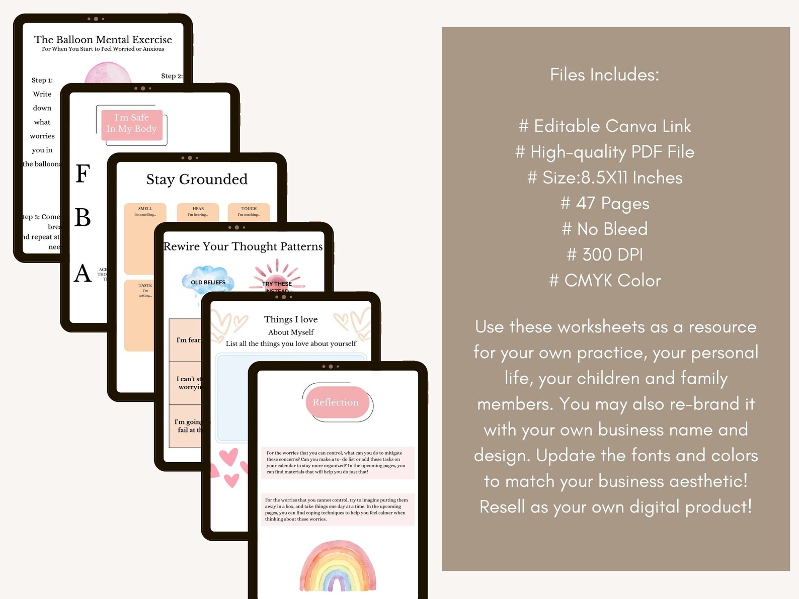 CBT Worksheets for Anxiety, CBT Interventions for Teens and Adults ...
