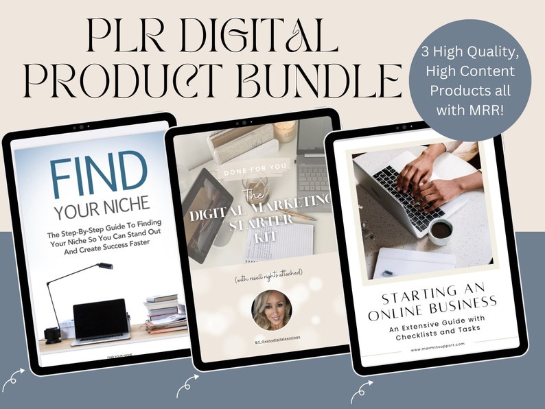 PLR Digital Product Bundle, Digital Marketing Starter Kit Playbook, Find Your Niche Ebook,how to ...