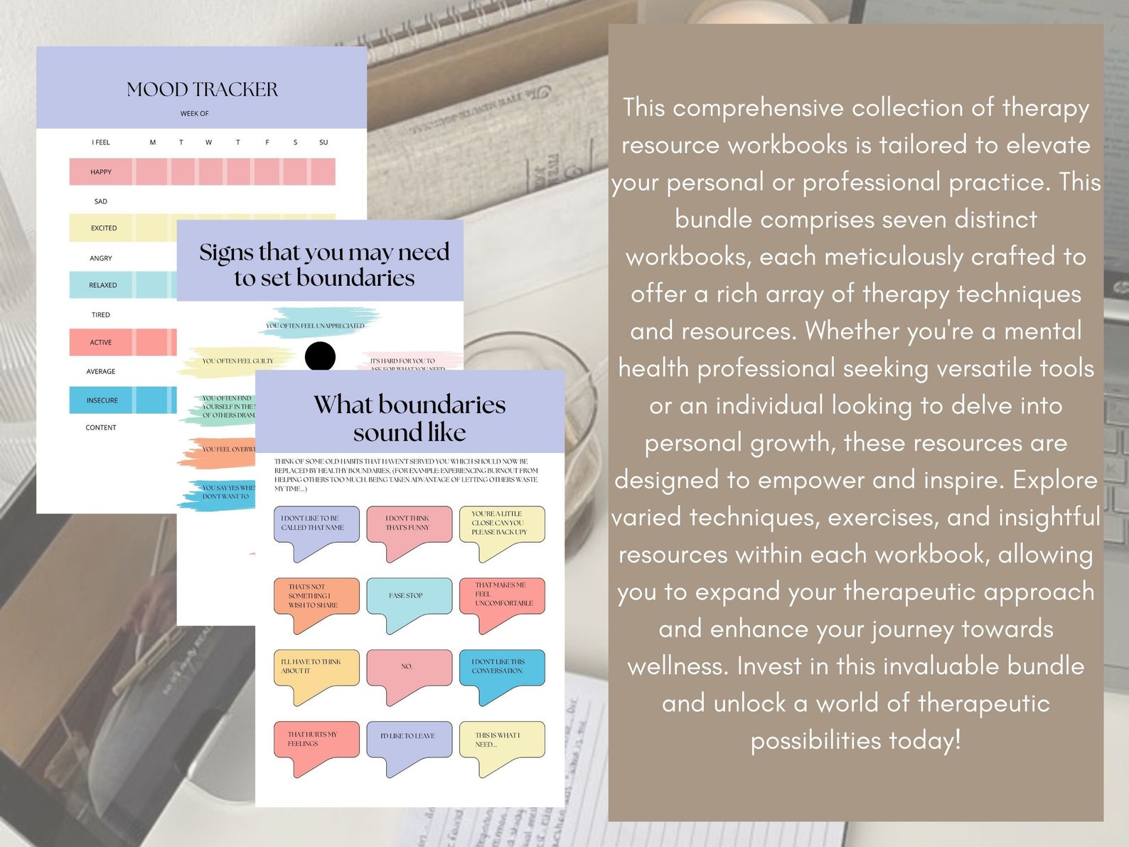 Teen Therapy Mega Worksheet Bundle Therapist Journal Anxiety - Etsy