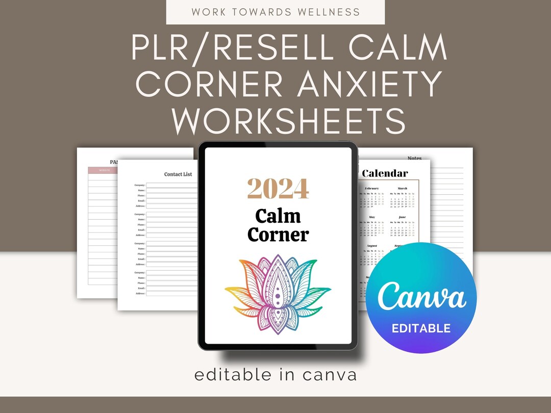 Calm Corner Self Regulation Canva Templates, Anxiety Coping Skill Cards ...
