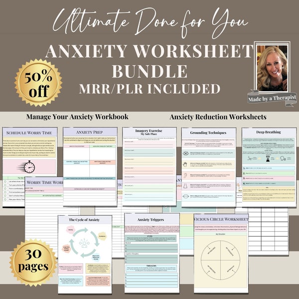 Teen Therapy Mega Worksheet Bundle, Therapist Journal Anxiety ...