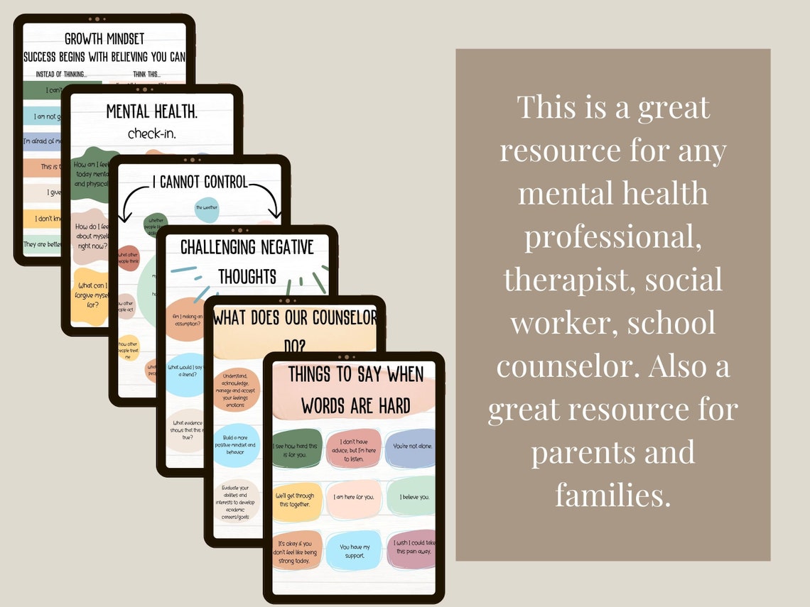Anxiety and Depression Coping Skills Flashcards Canva Templates ...