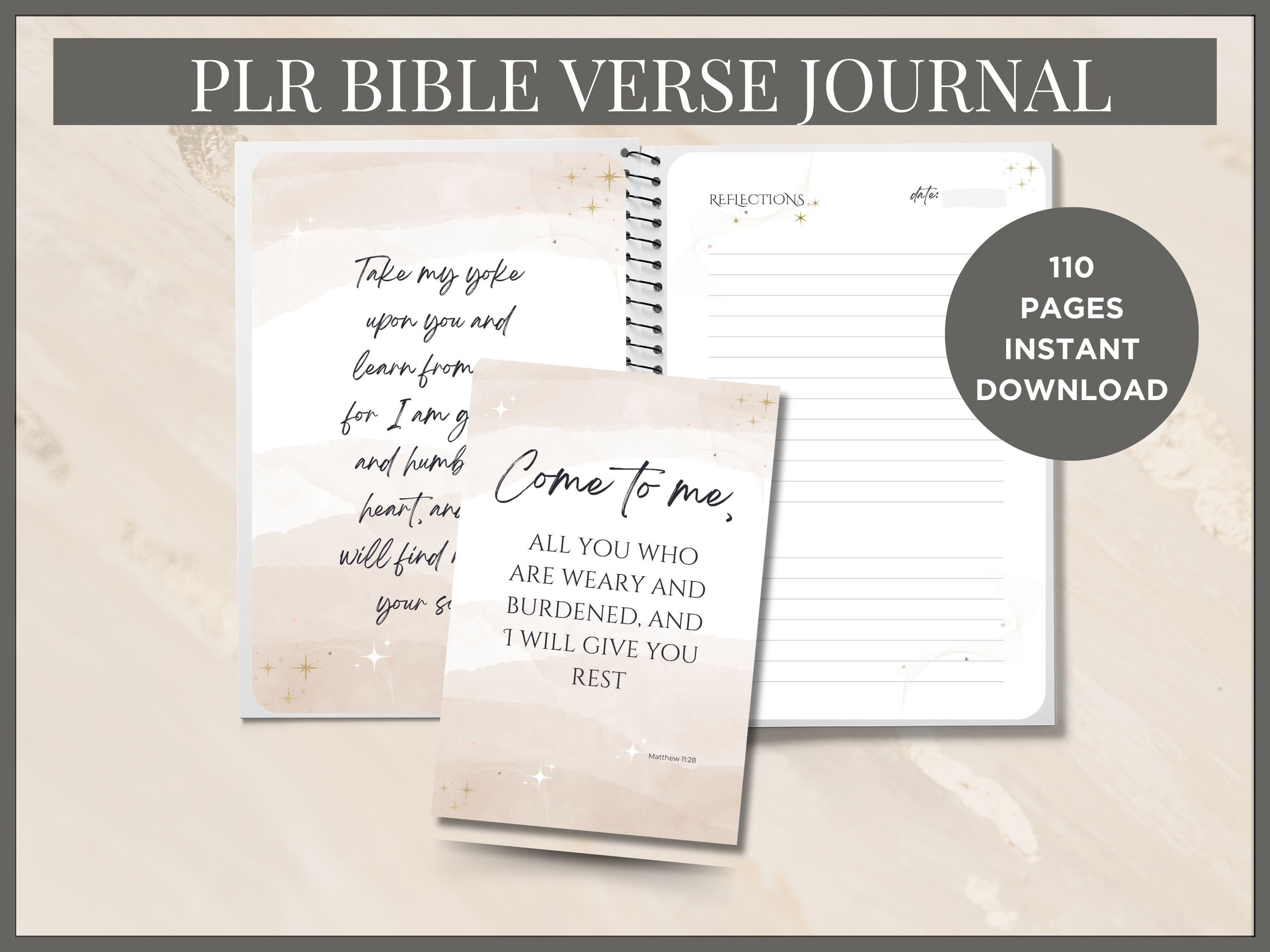 PLR Bible Verse Journal Printable PDF, Daily Devotional, PLR Content ...
