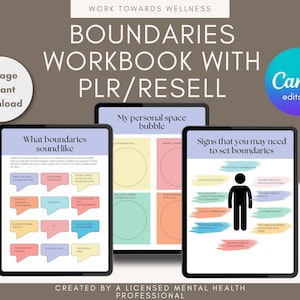 Boundaries Workbook, DBT Bundle, Boundaries Worksheets, Therapy Office ...