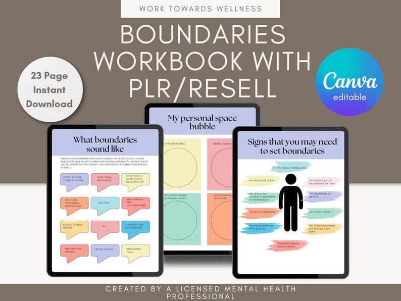Boundaries Workbook, DBT Bundle, Boundaries Worksheets, Therapy Office ...
