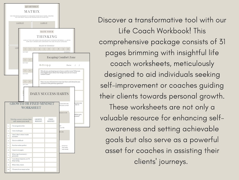 Life Coach Worksheet Bundle: Canva Editable Therapy Tools (digital ...