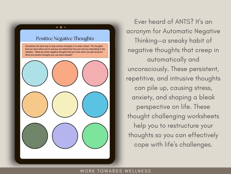 Thought Challenging Worksheets, CBT Therapy, Cognitive Behavioral ...