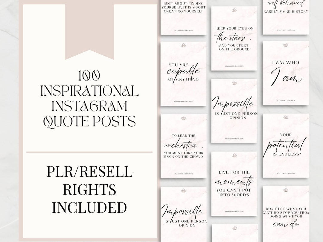 100 Inspirational Instagram Quote Templates: Canva Ready (PLR/MRR) - Etsy