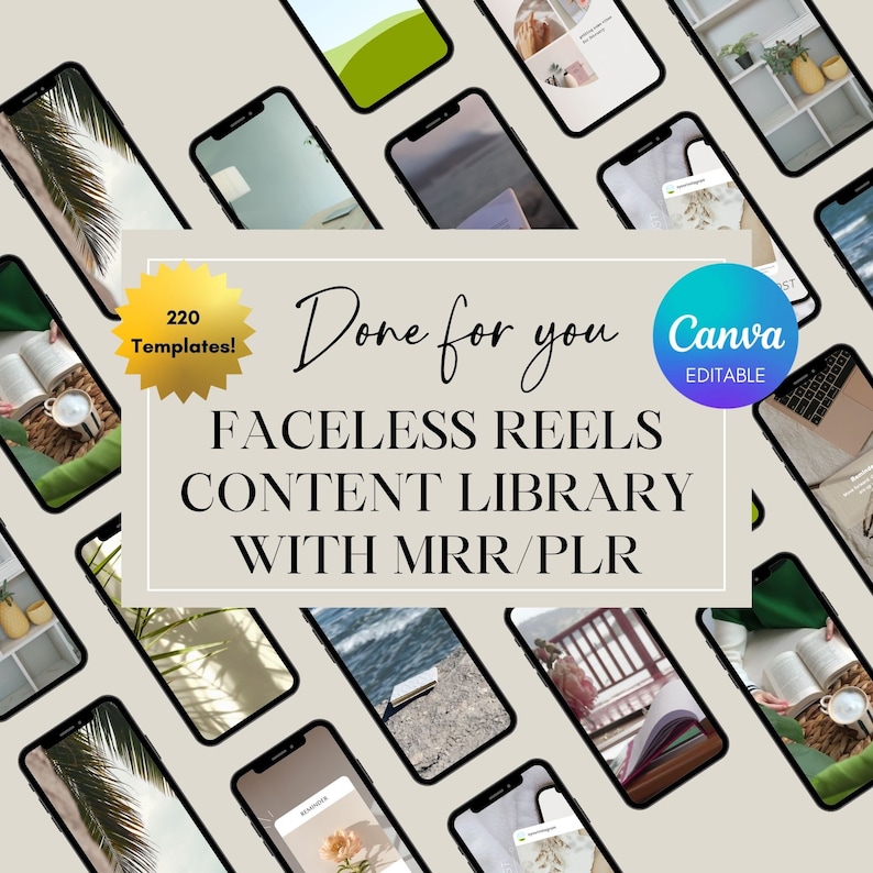 Faceless Videos, Faceless Instagram, MRR, PLR, Faceless Content Reels ...