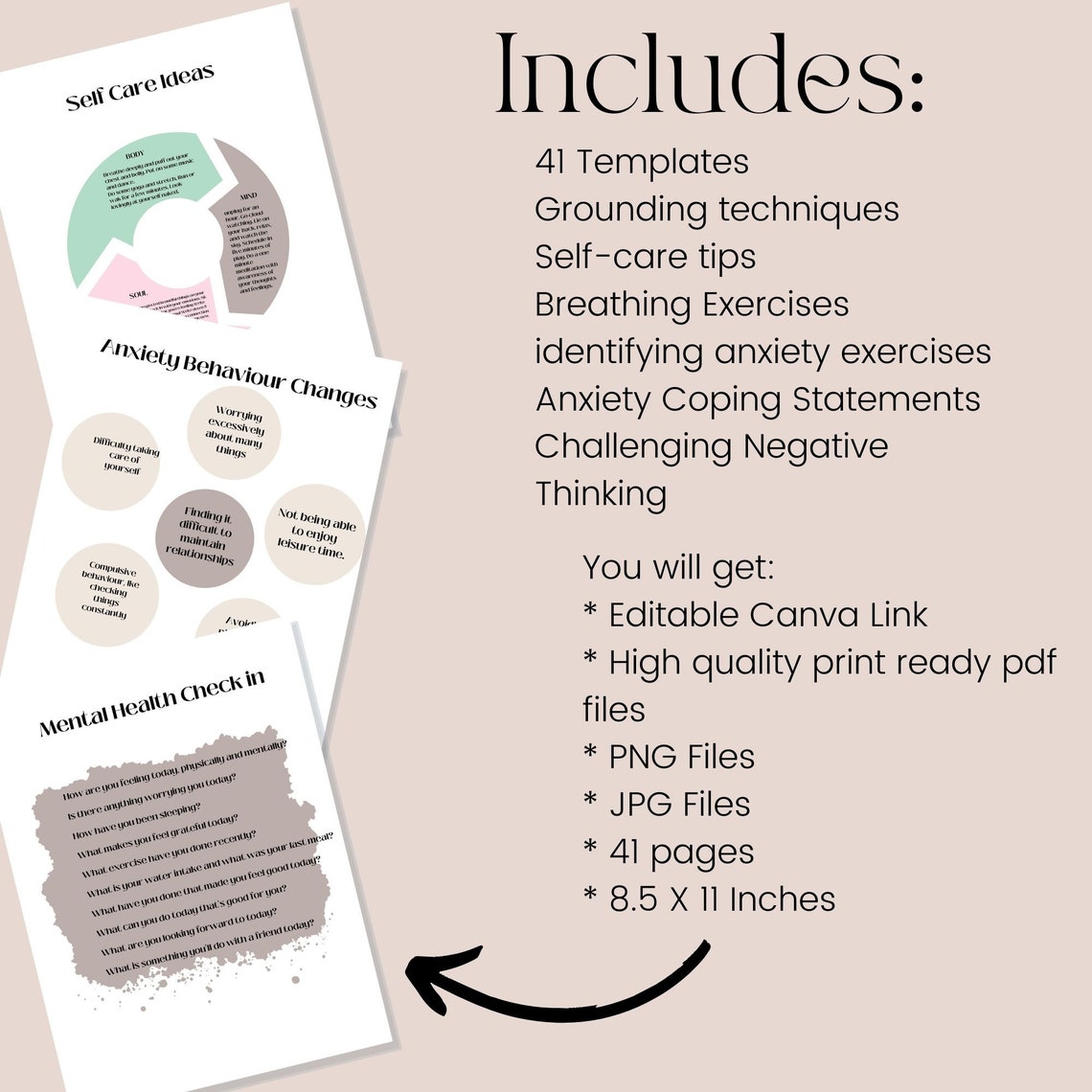 Anxiety Coping Skills Flashcards Canva Templates, Anxiety Coping Skill ...