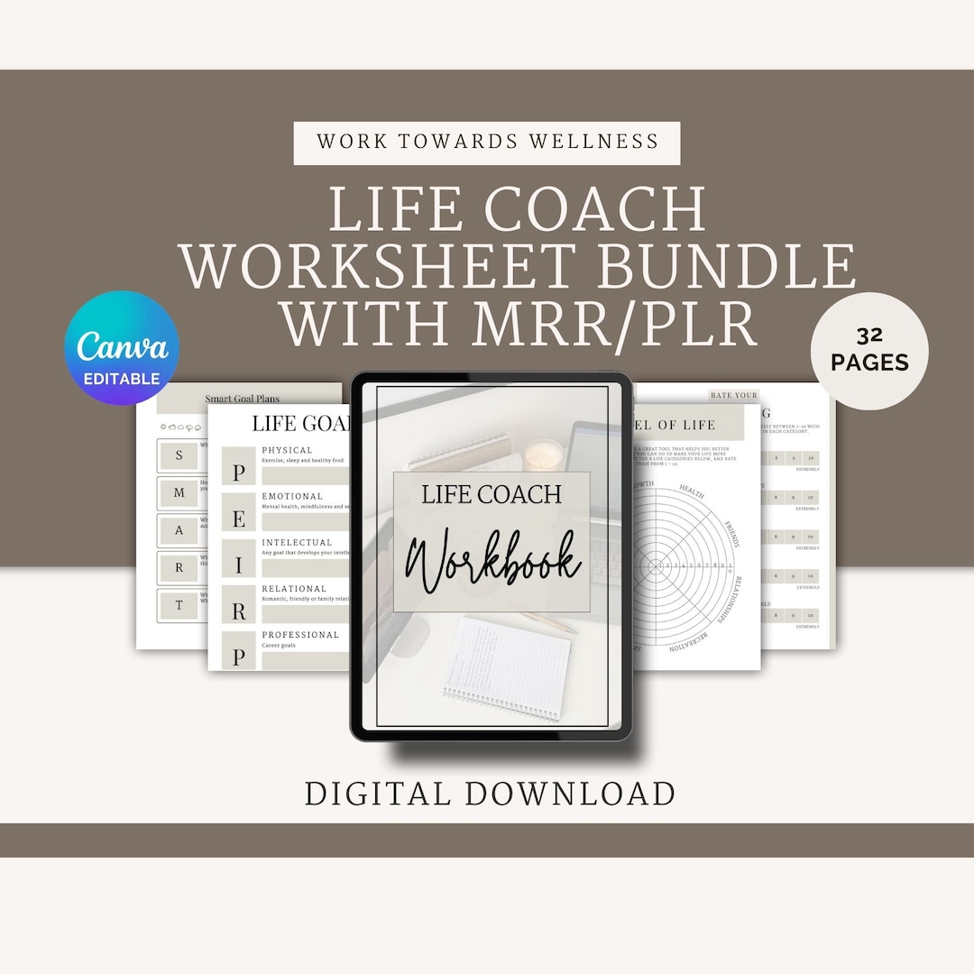 Life Coach Worksheet Bundle: Canva Editable Therapy Tools (digital ...