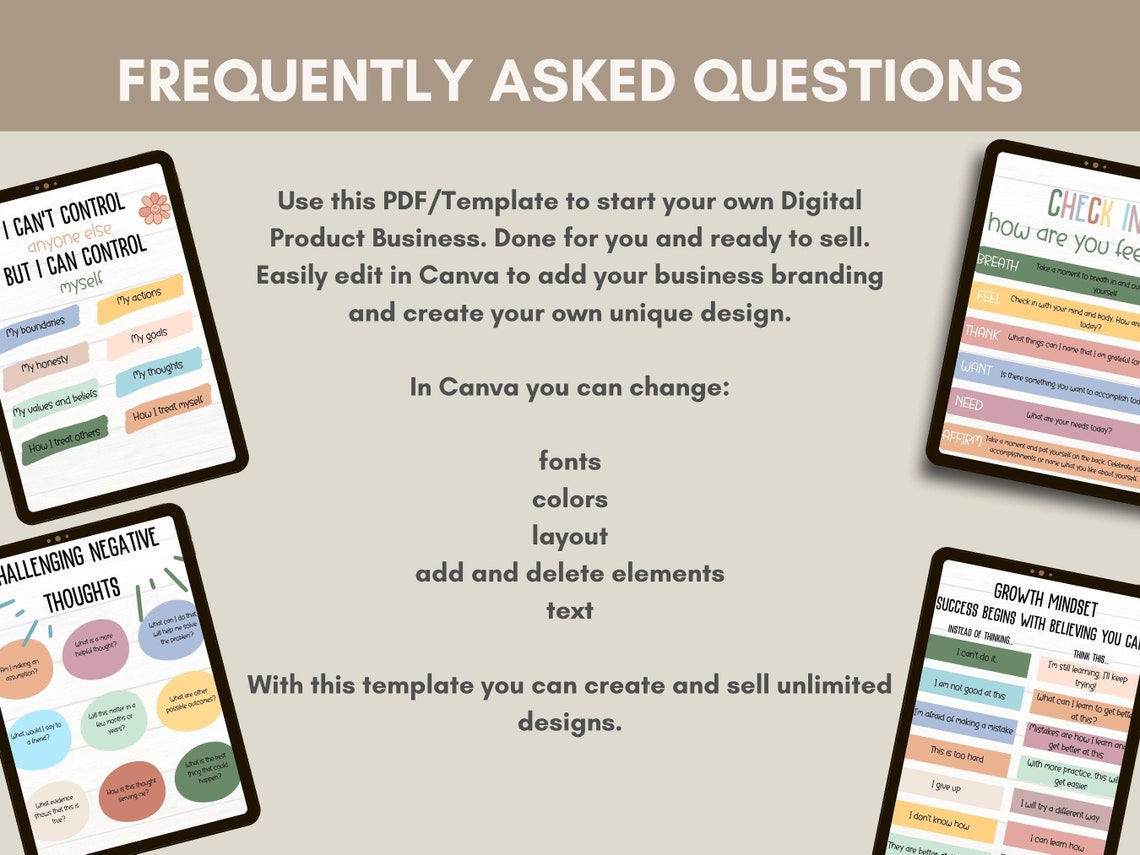 Anxiety and Depression Coping Skills Flashcards Canva Templates ...