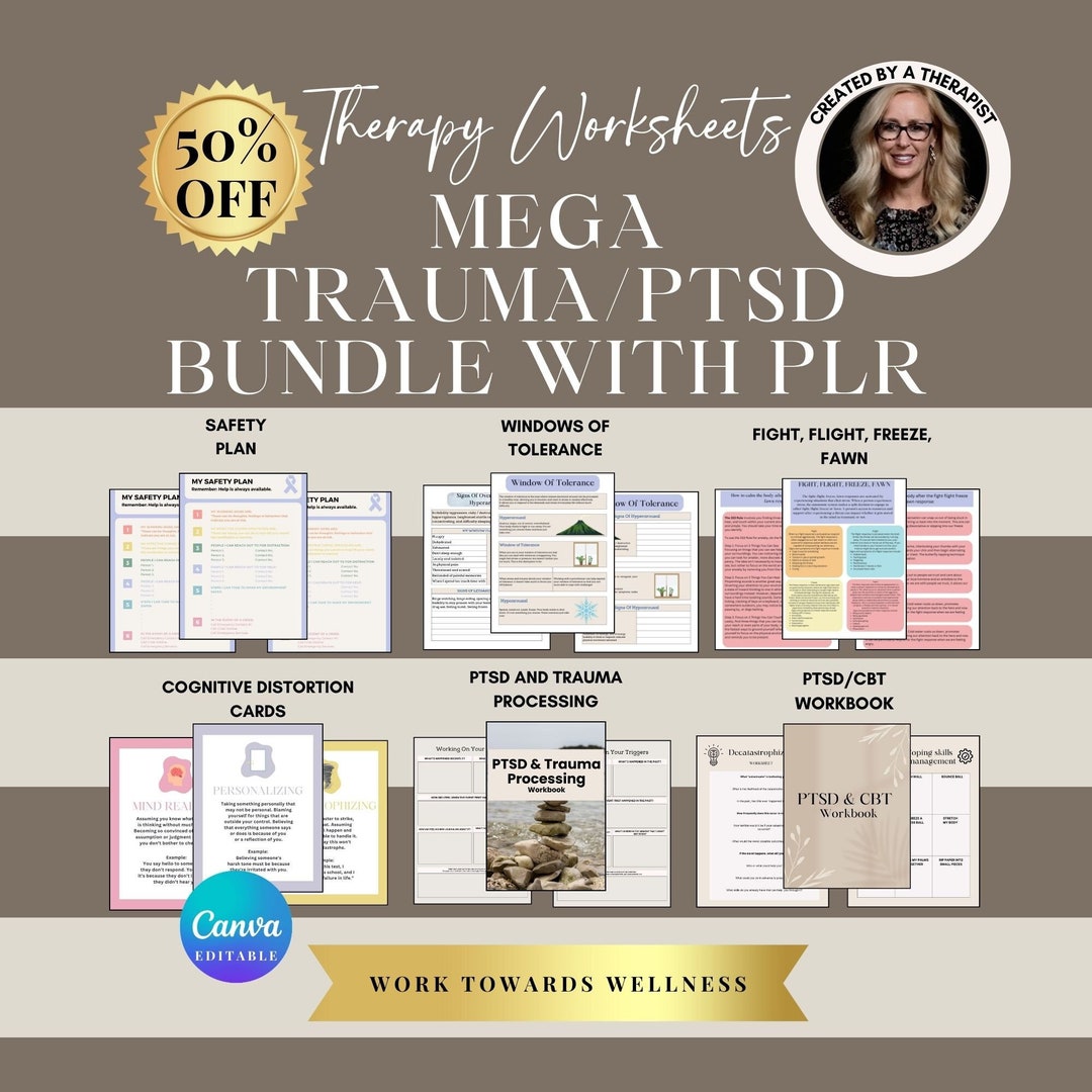 Trauma & PTSD Therapy Worksheets Bundle: CBT, Safety Plan (PLR) - Etsy