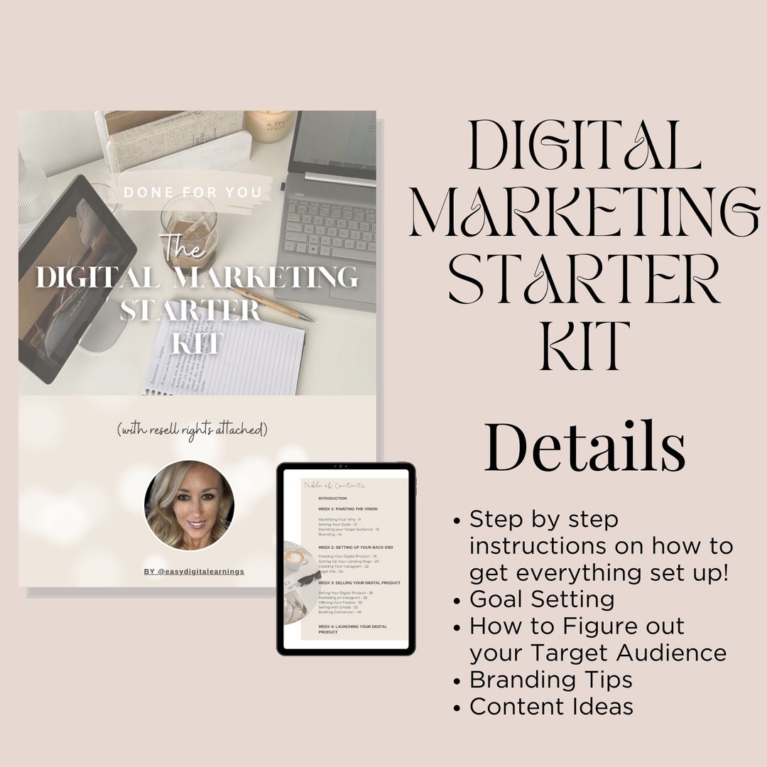 Digital Marketing Starter Kit Playbook MRR PLR Resell Rights,digital ...