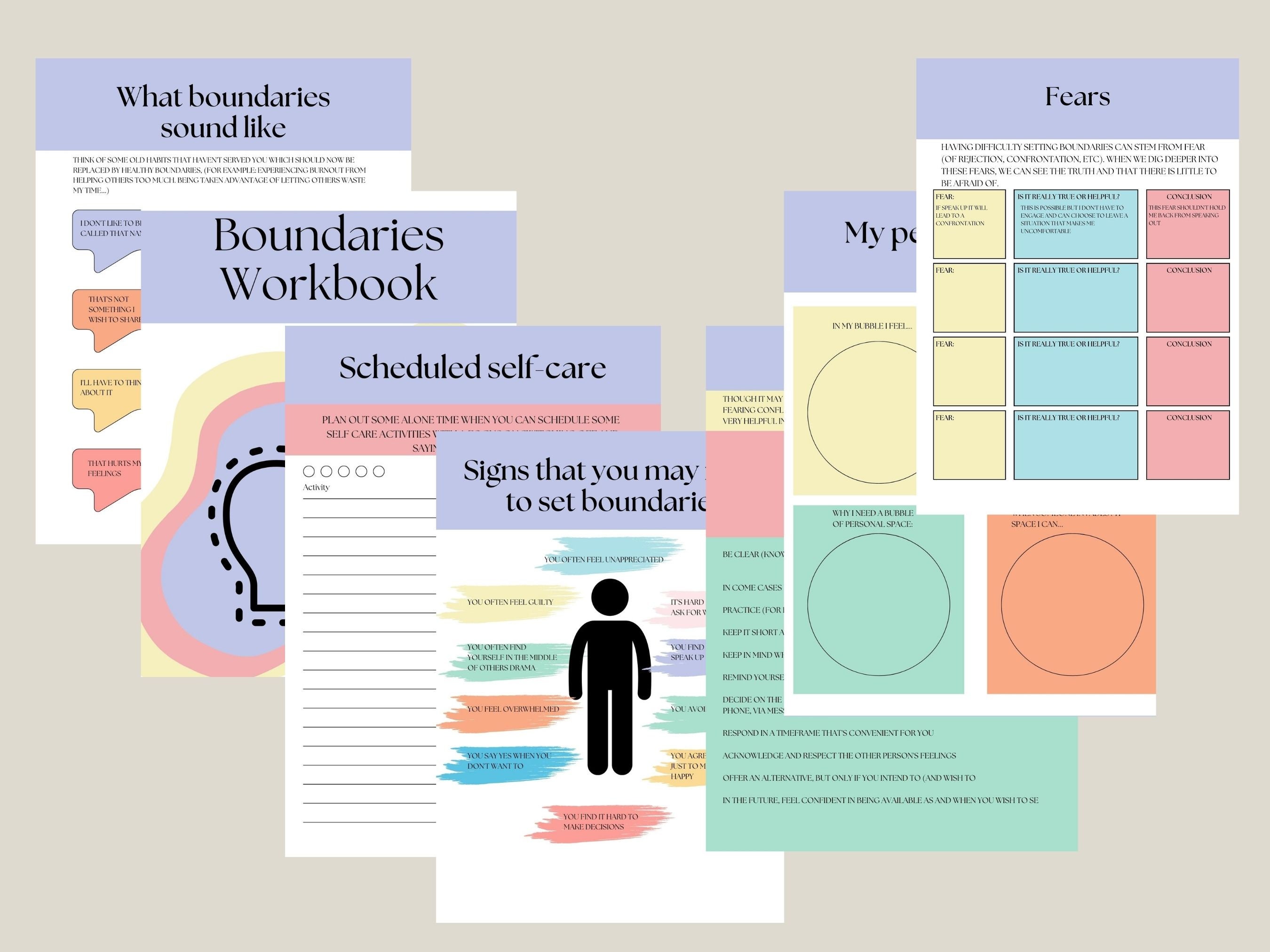 Boundaries Workbook, DBT Bundle, Boundaries Worksheets, Therapy Office ...