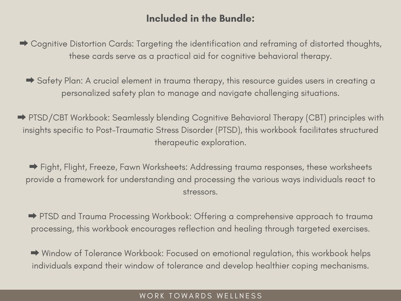 Trauma & PTSD Therapy Worksheets Bundle: CBT, Safety Plan (PLR) - Etsy