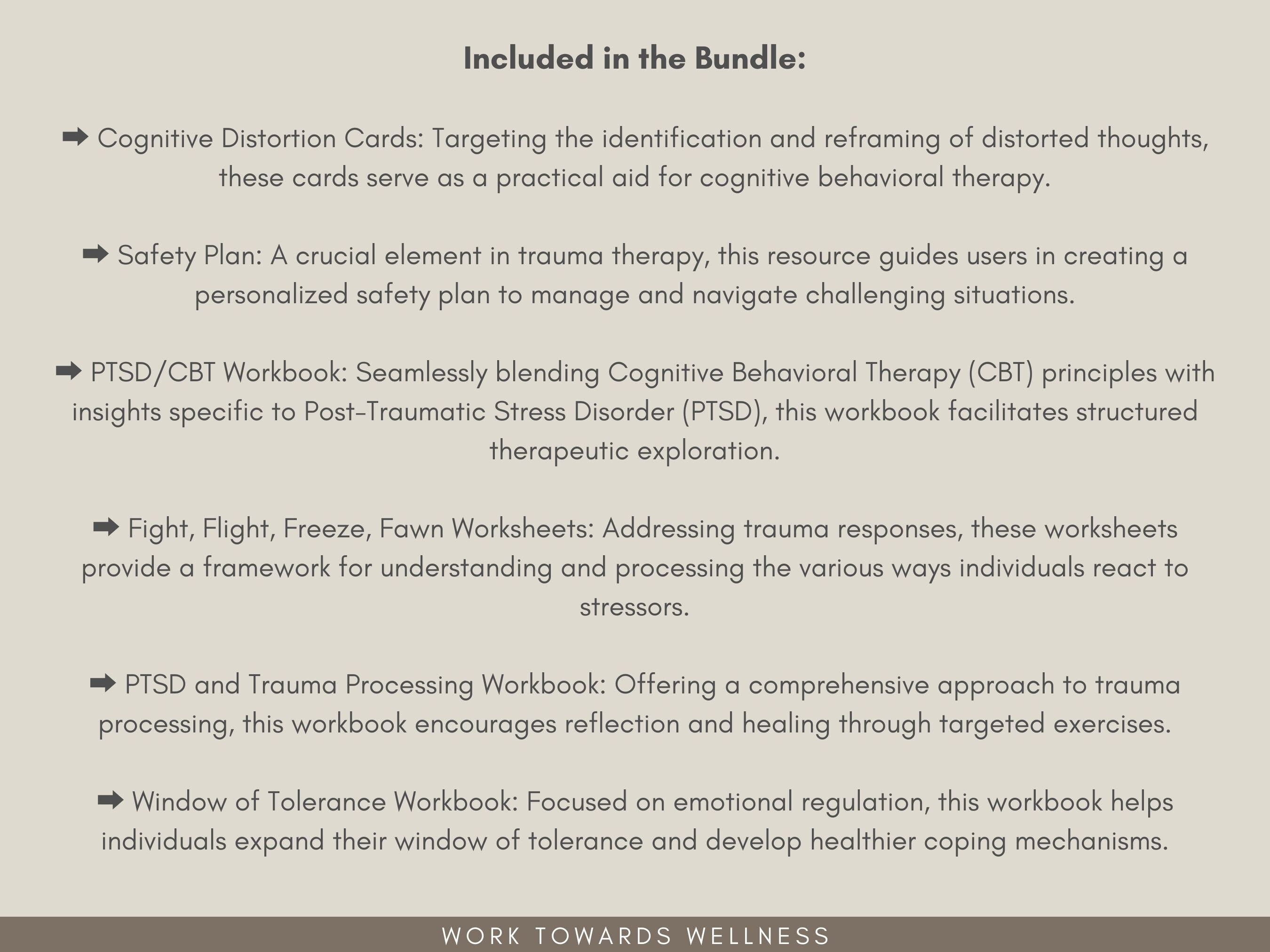 Trauma & PTSD Therapy Worksheets Bundle: CBT, Safety Plan (PLR) - Etsy