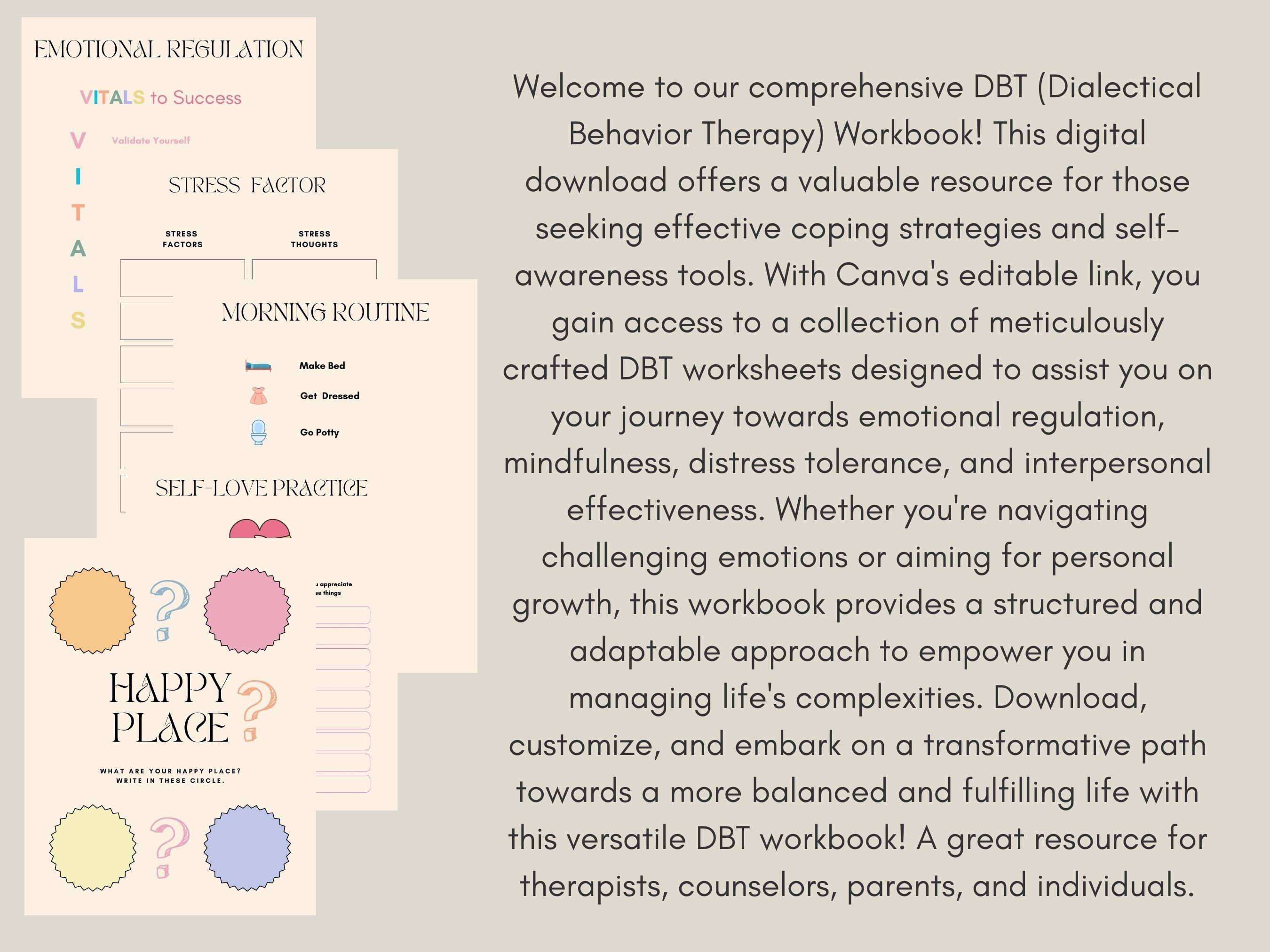 DBT Bundle, DBT Worksheets, DBT Cheat Sheet, Dbt Handout, Dbt Skills ...