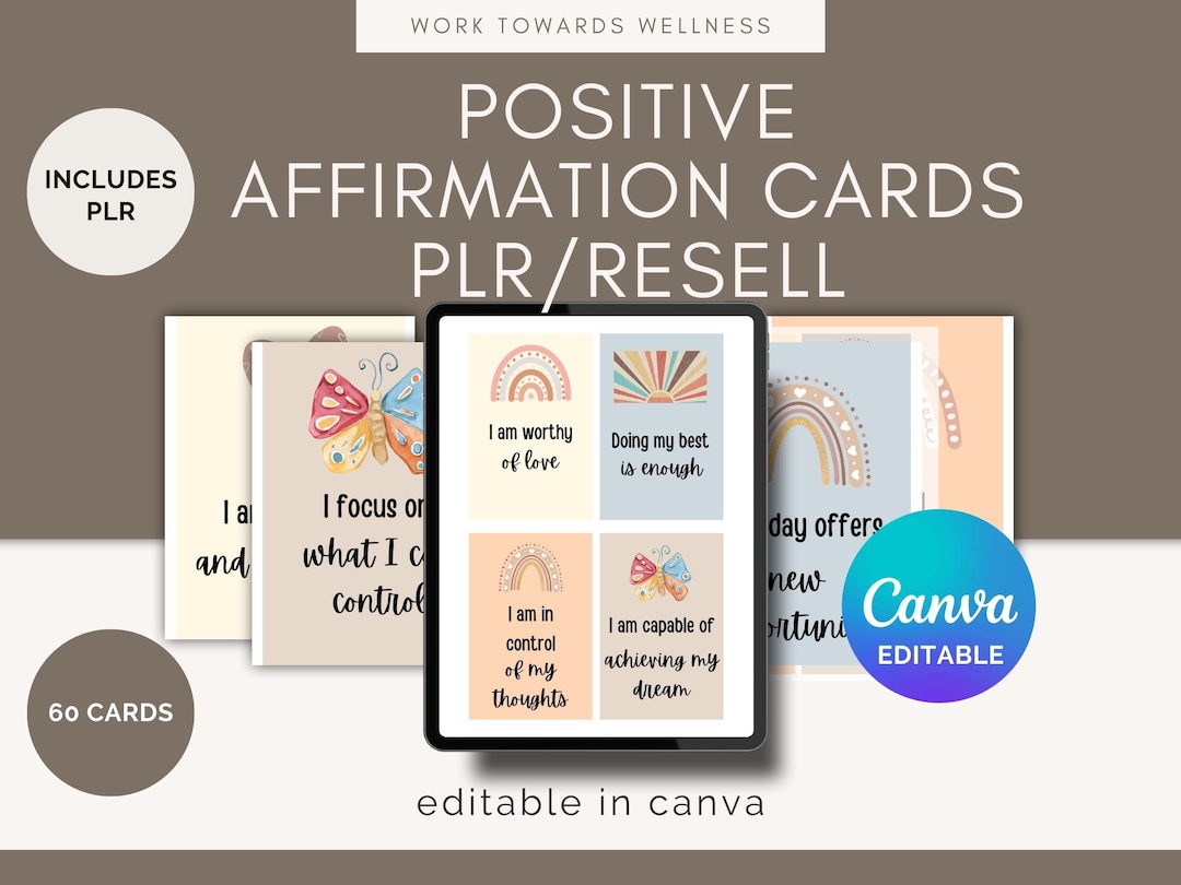 Rainbow Positive Affirmation Cards: 60 Printable Mindfulness Cards ...