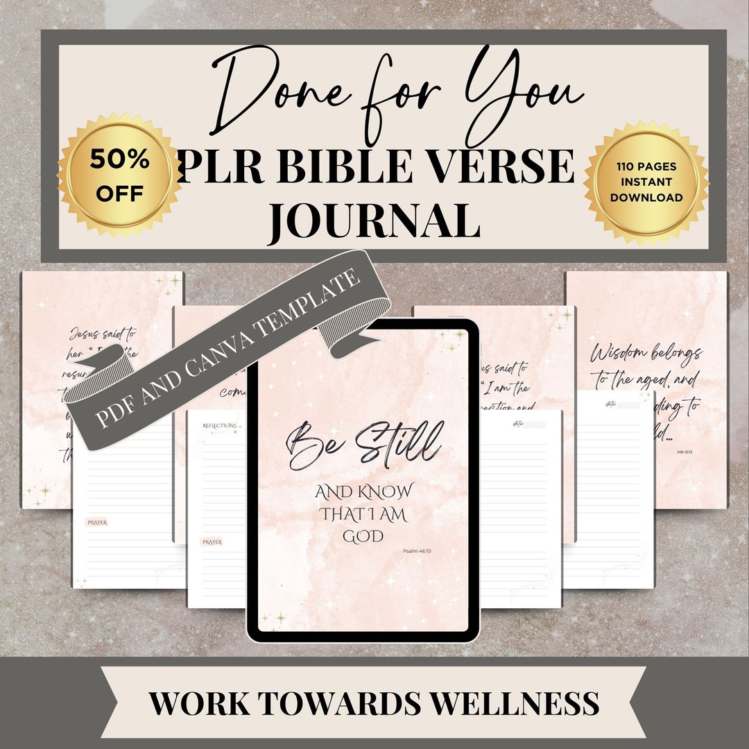 PLR Bible Verse Journal Printable PDF, Daily Devotional, PLR Content ...