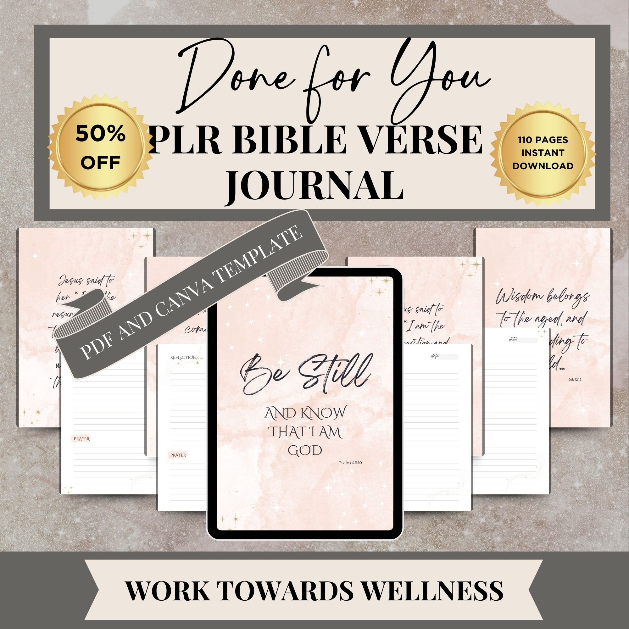 PLR Bible Verse Journal Printable PDF, Daily Devotional, PLR Content ...