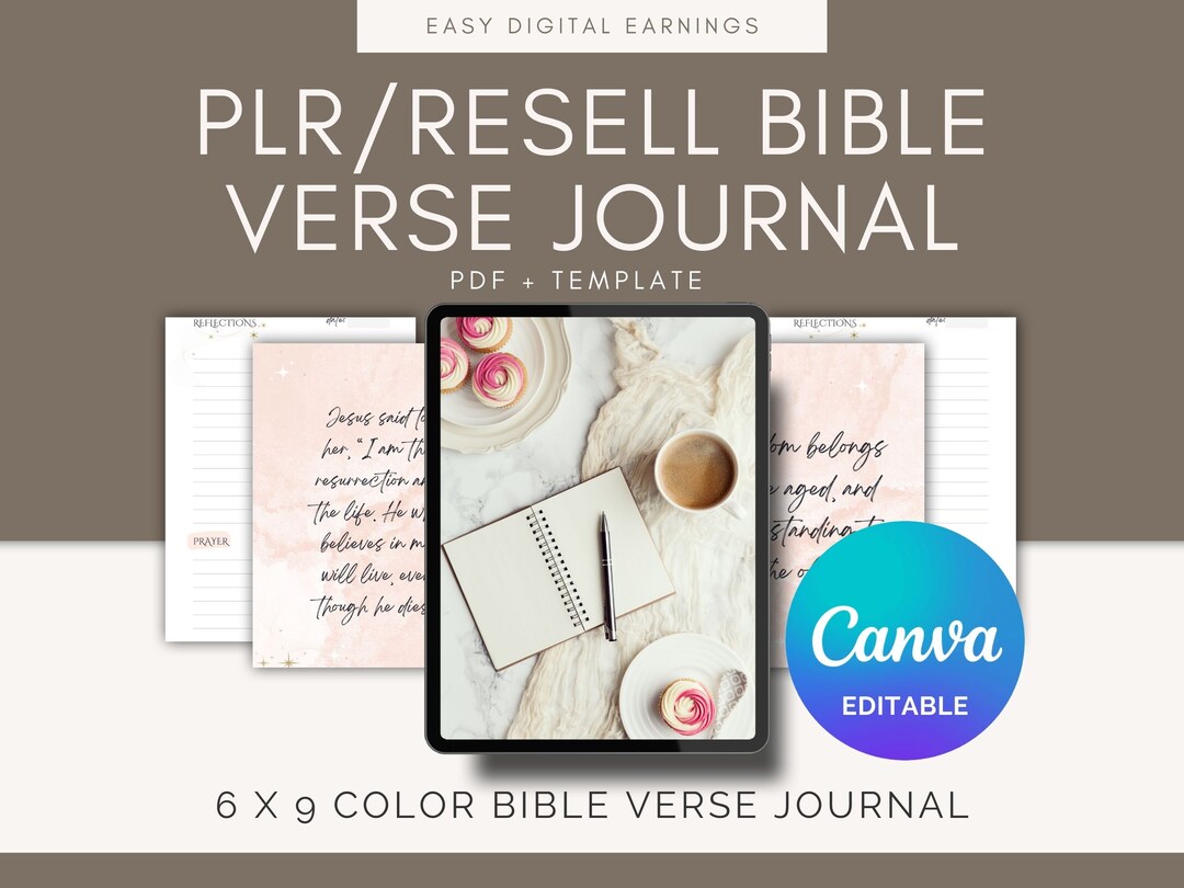 PLR Bible Verse Journal Printable PDF, Daily Devotional, PLR Content ...