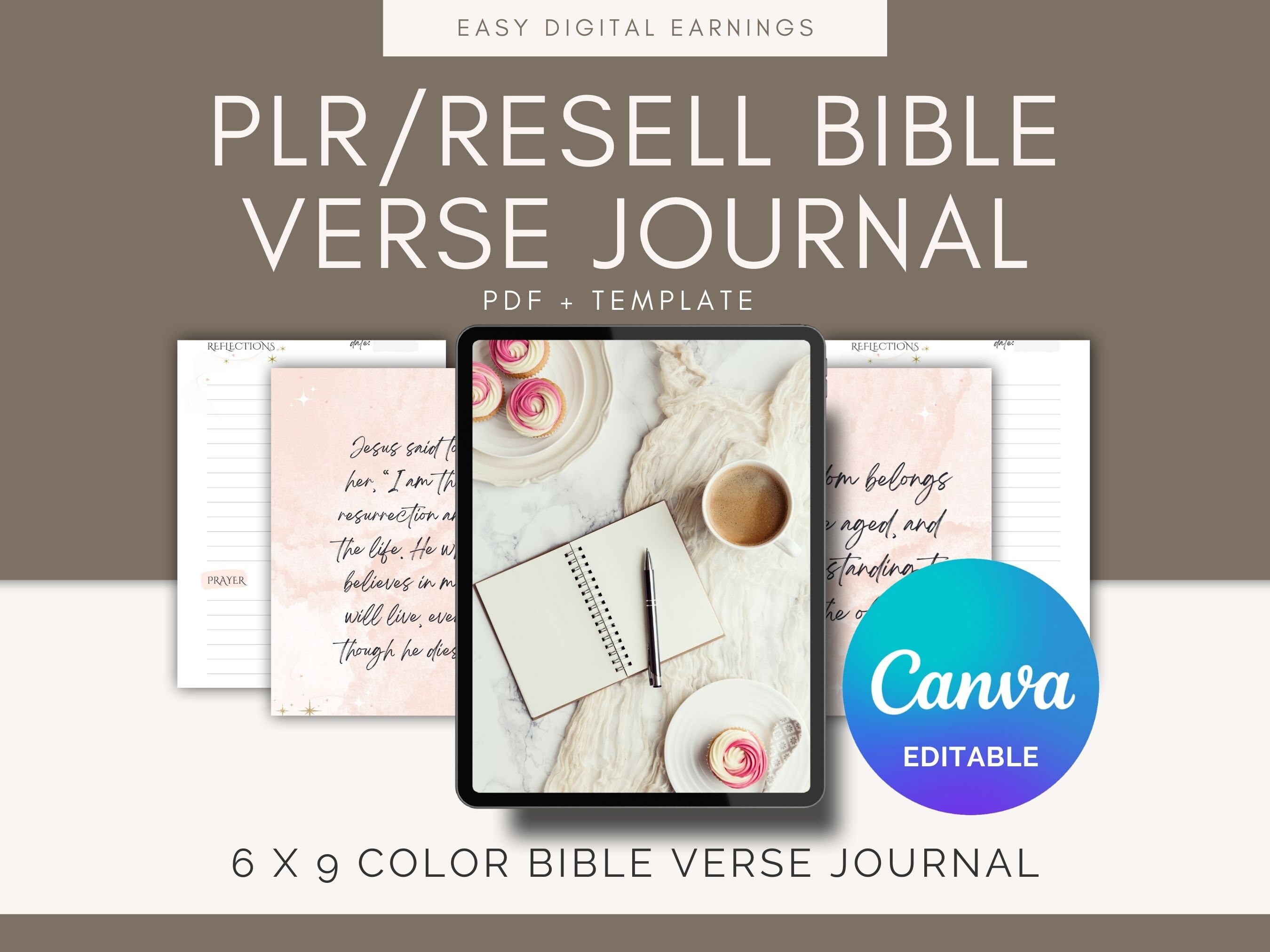 PLR Bible Verse Journal Printable PDF, Daily Devotional, PLR Content ...