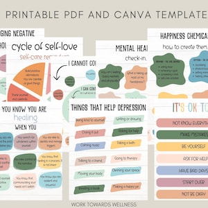 Anxiety and Depression Coping Skills Flashcards Canva Templates ...