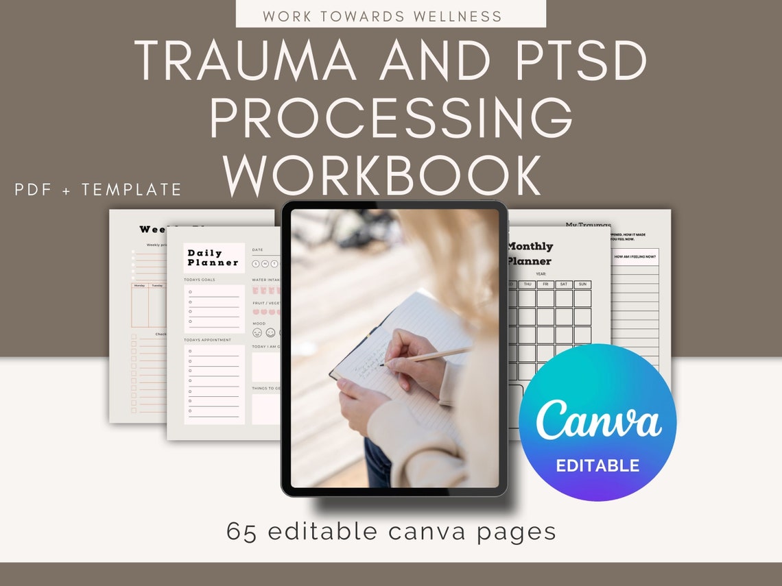 Trauma and PTSD Processing Workbook, Trauma Worksheets, Therapy ...