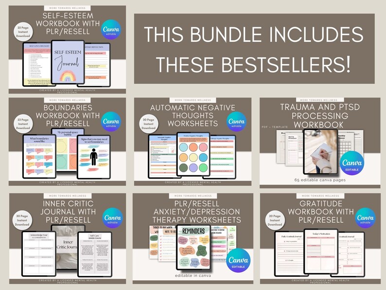 Teen Therapy Mega Worksheet Bundle Therapist Journal Anxiety - Etsy