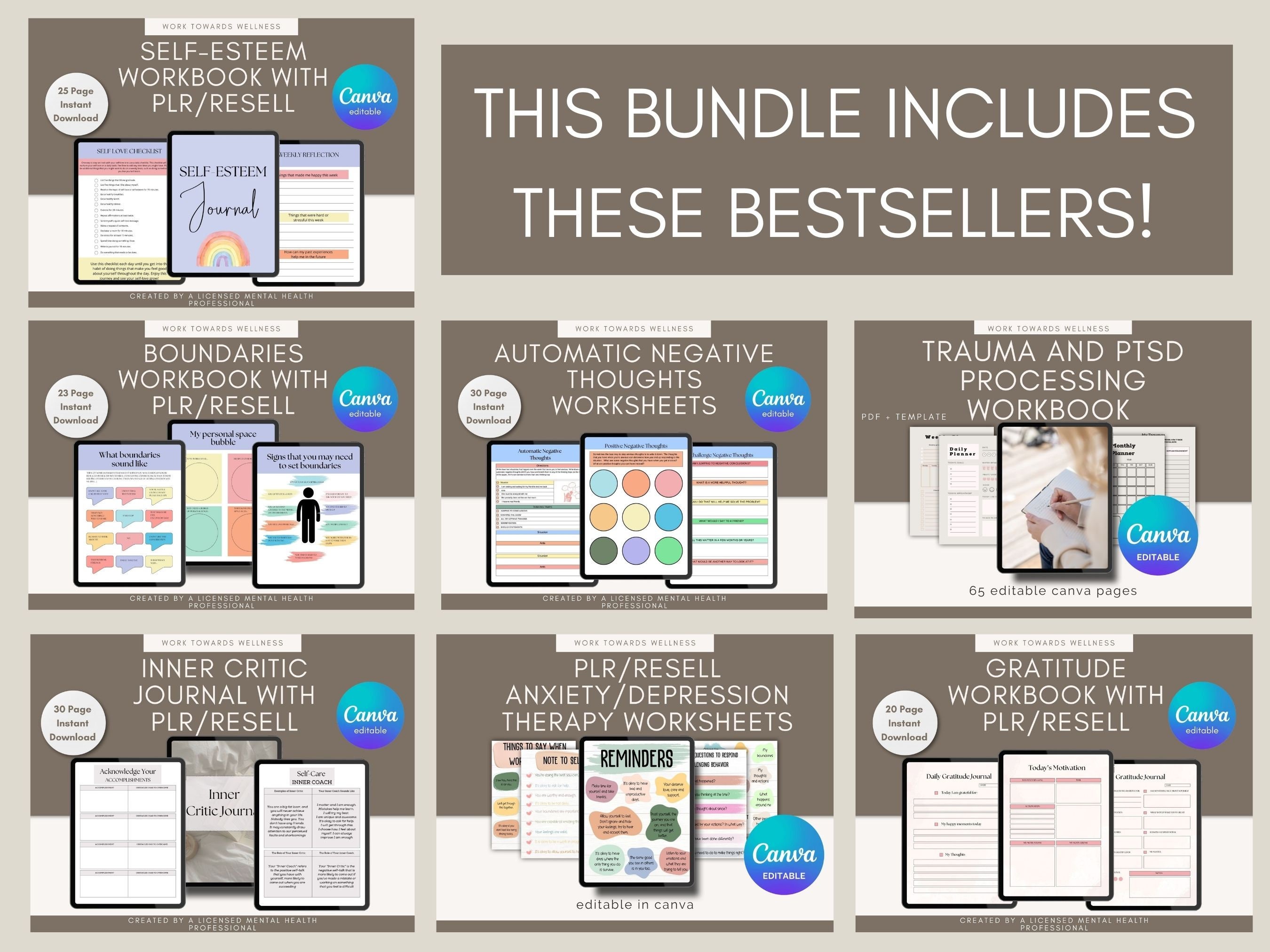 Teen Therapy Mega Worksheet Bundle Therapist Journal Anxiety - Etsy