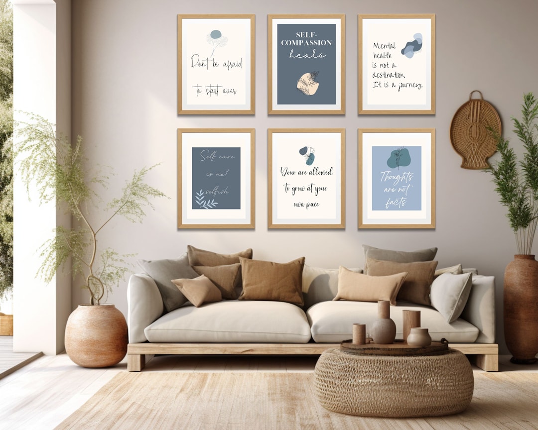 Therapist Office Decor Posters: Mental Health Art Print Bundle (digital ...