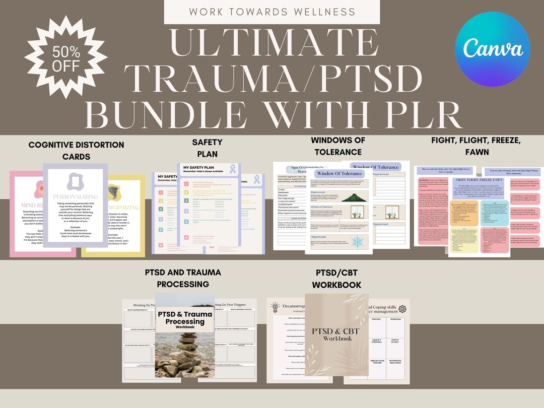 Trauma Therapy Bundle, Anxiety Coping Skill Card, Therapy Worksheets ...