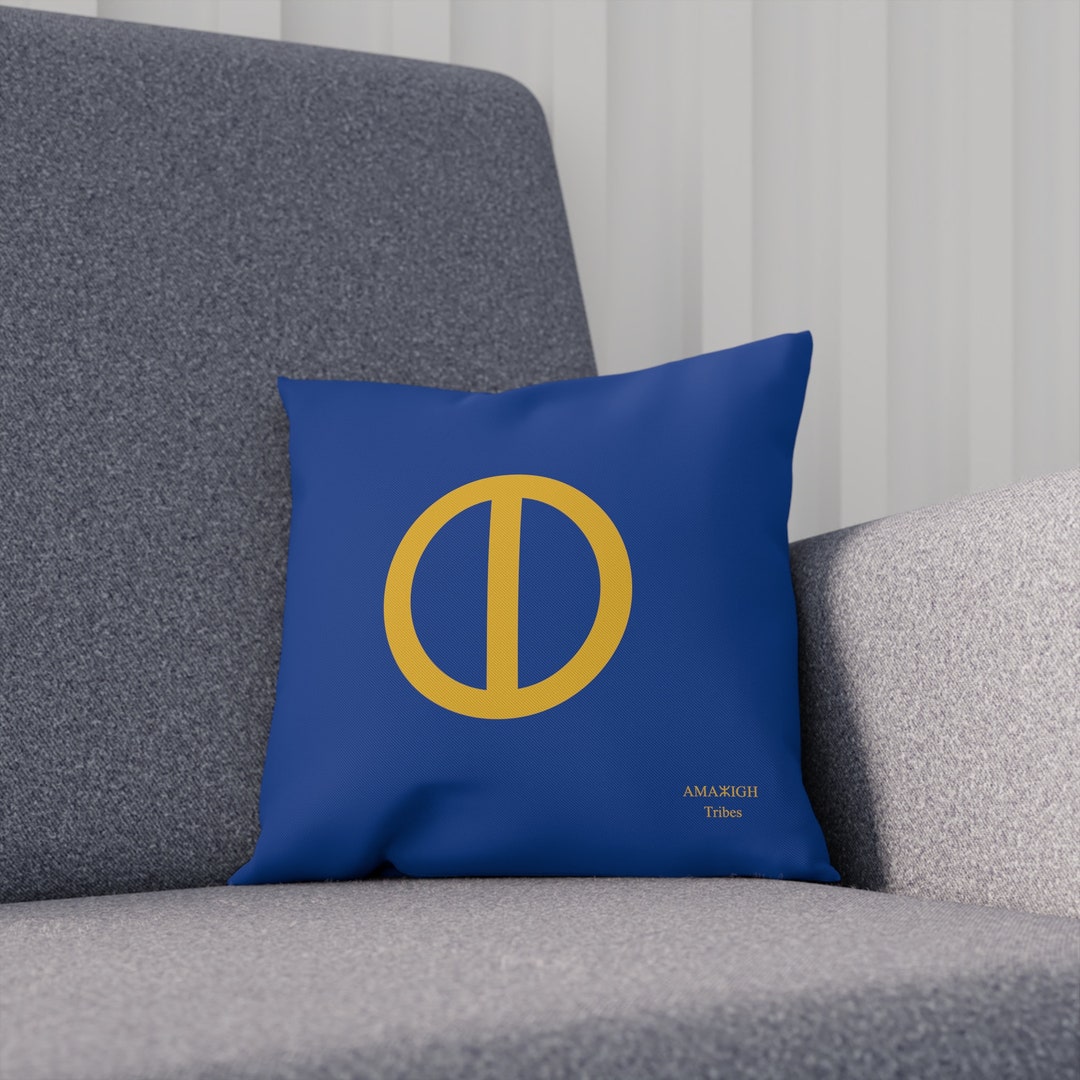 Letter H Cushion Amazigh Alphabet Tazerzit Midnight Blue & - Etsy